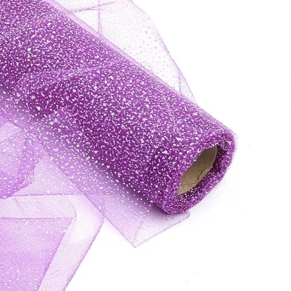Rulo Tül Karlı 70 Cm - 10 Metre Mor -₺ 195,00